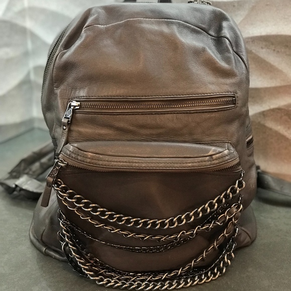Ash | Bags | Ash Trendy Vintage Leather Backpack With Chains | Poshmark